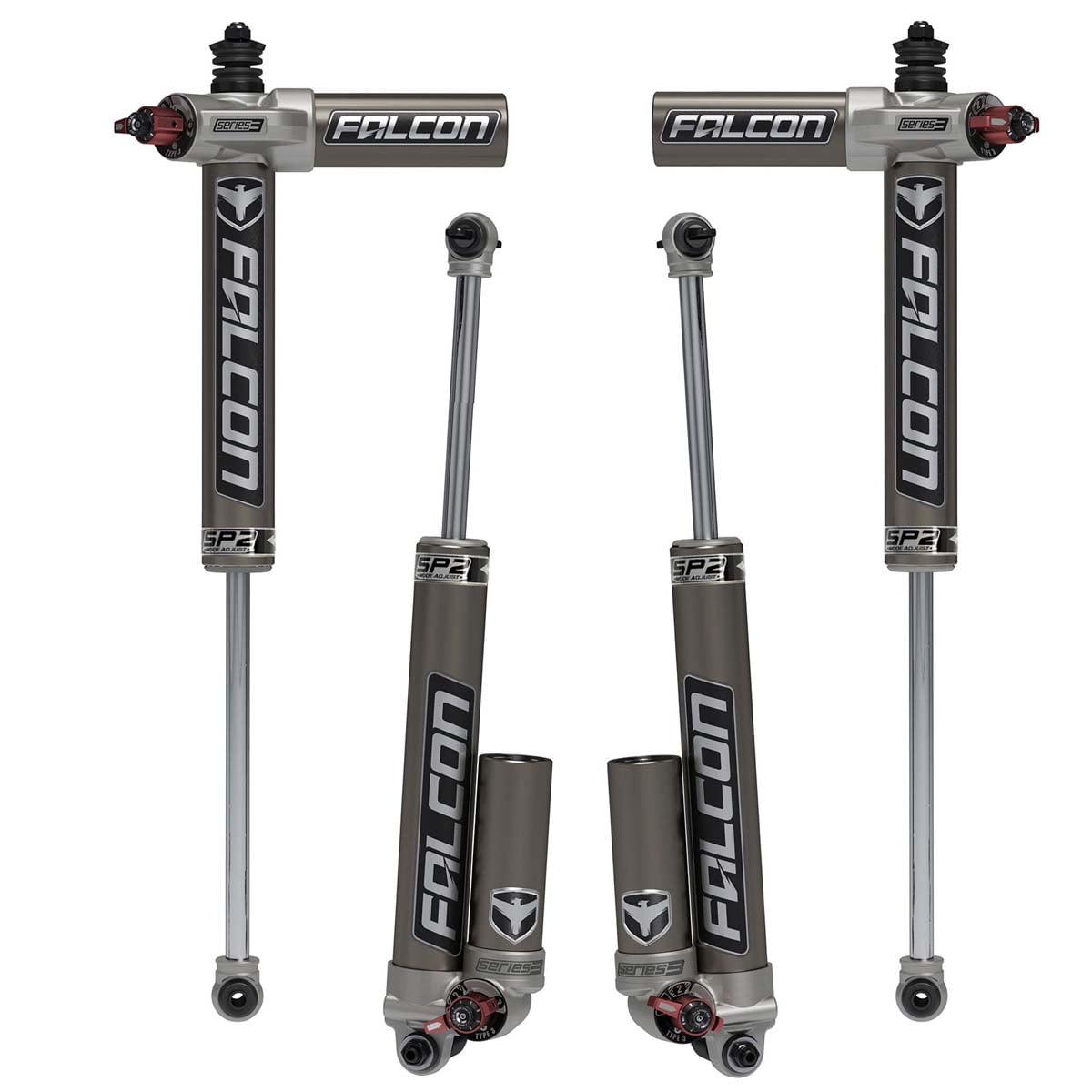 Falcon SP2 3.3 Fast Adjust Piggyback Shock Kit (1.5-6" Lift) for Jeep ...