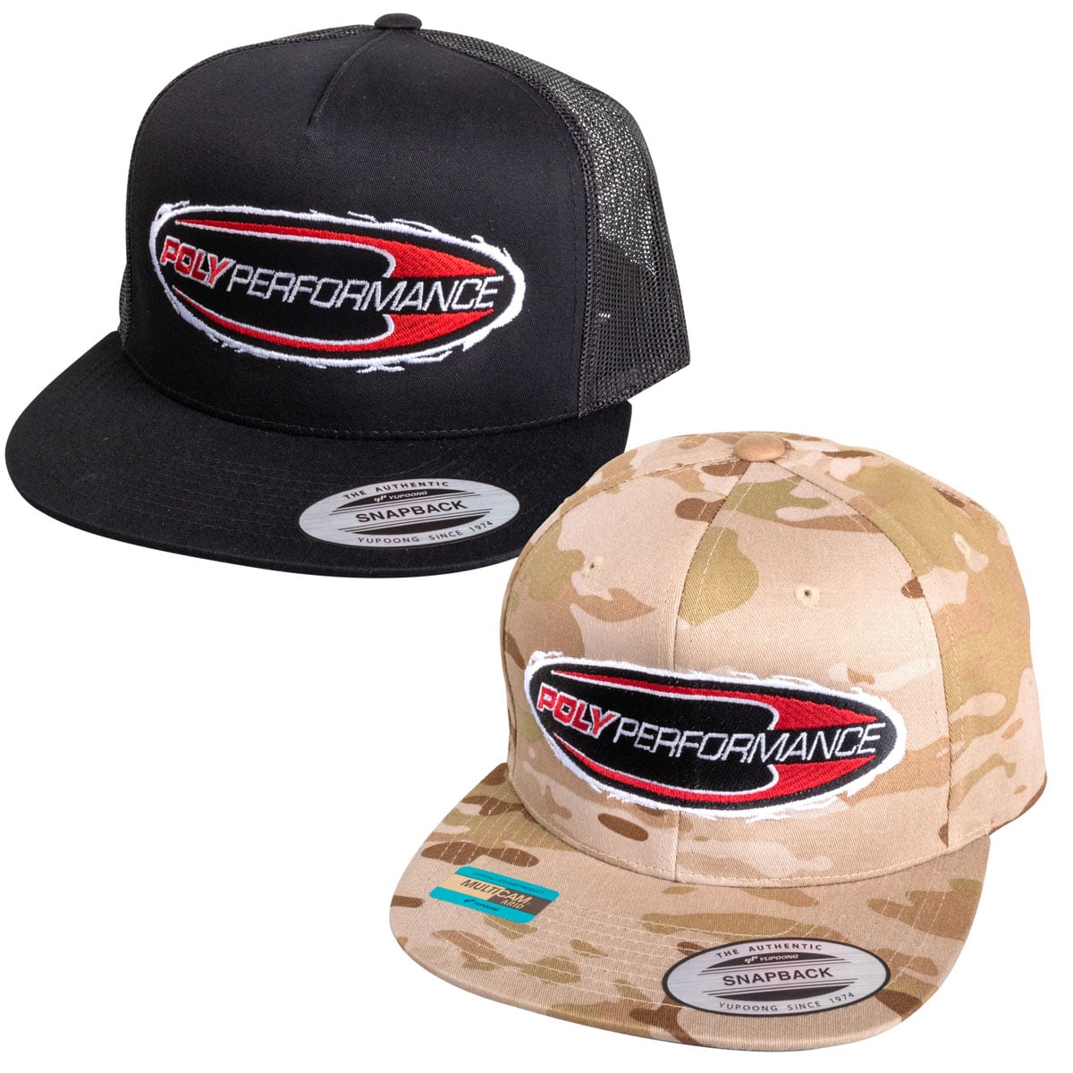 Poly Performance Embroidered Logo Snapback Hats | POLY PERFORMANCE